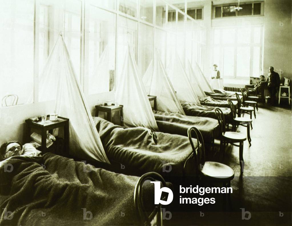 Image of An influenza ward at the U. S. Army Camp Hospital by Unknown ...