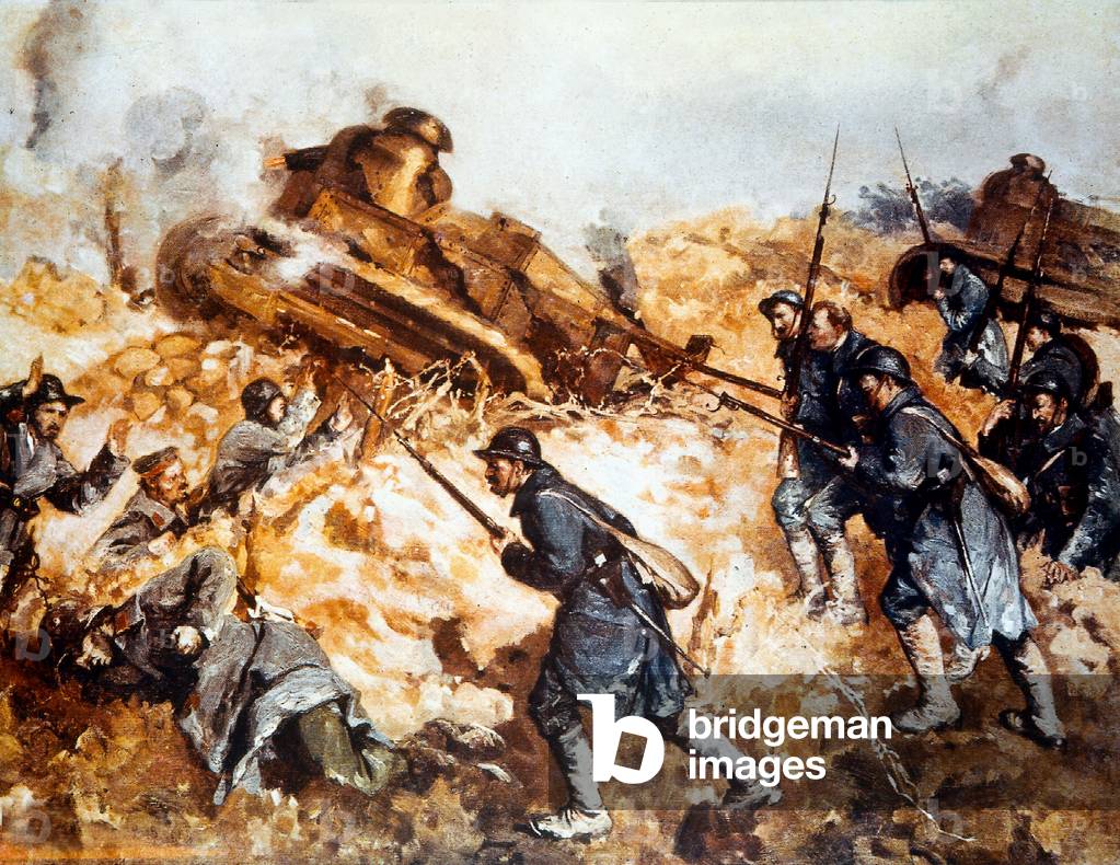 Image of Renault FT 17 tanks during the 2nd battle of the