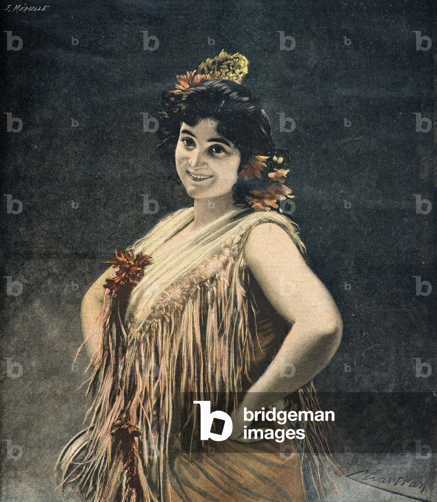 Image of Mademoiselle Emma Calve in the role of Sapho, 1897 (Engraving)