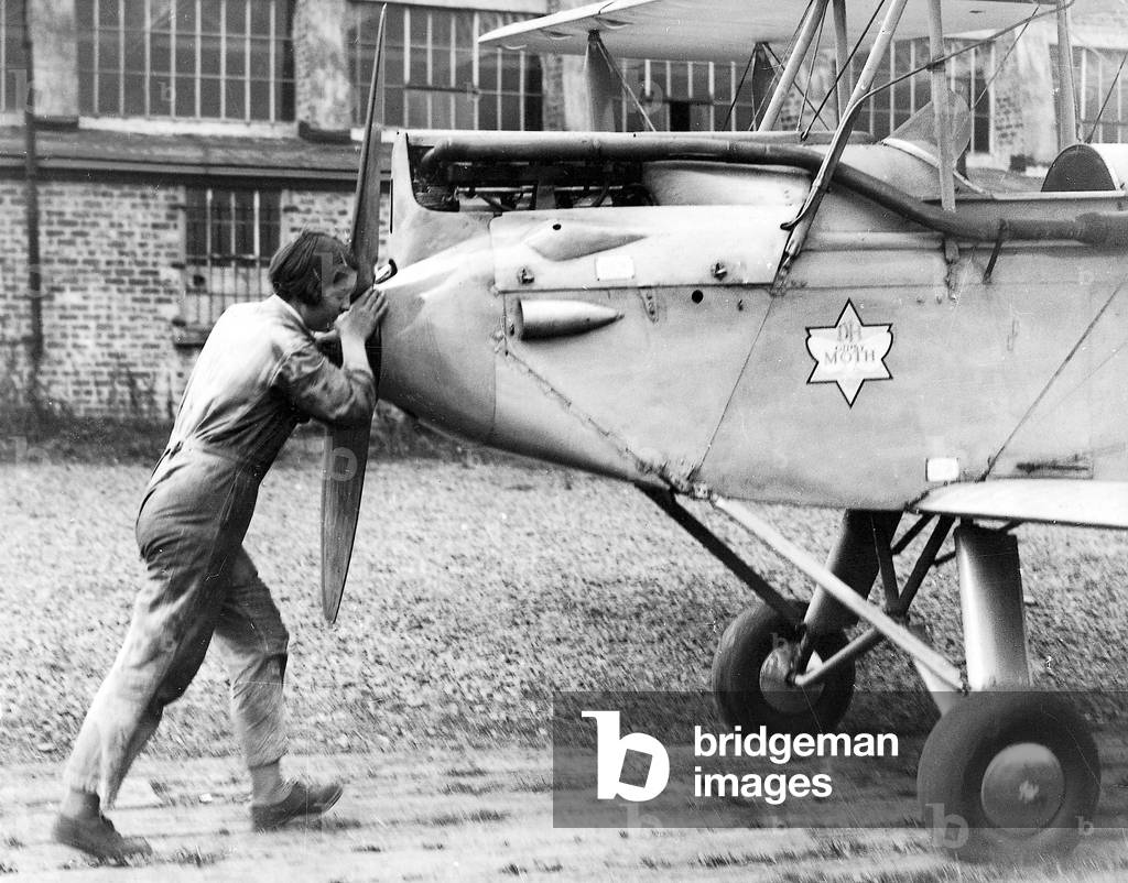 Image of The youngest female pilot in England, 1932 (b/w photo)