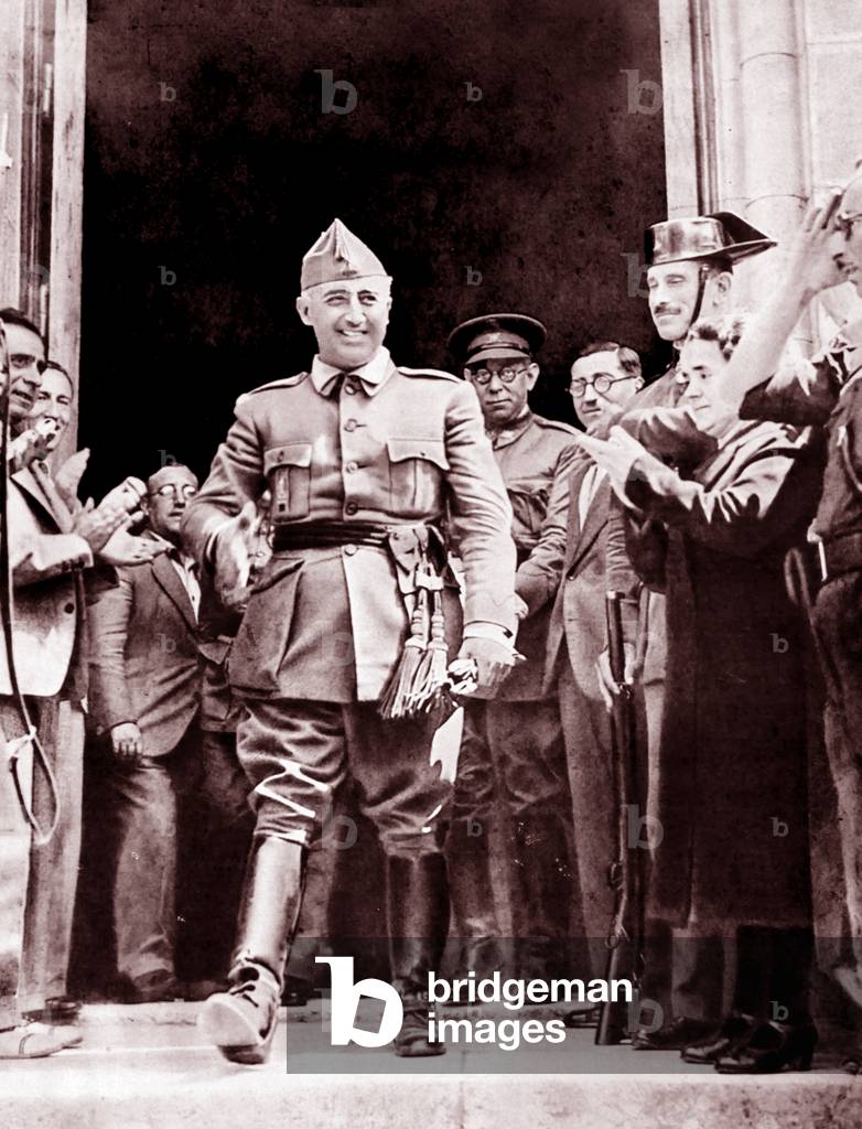 Image of Francisco Franco 1892-1975 with General Emilo Mola in Burgos 1937