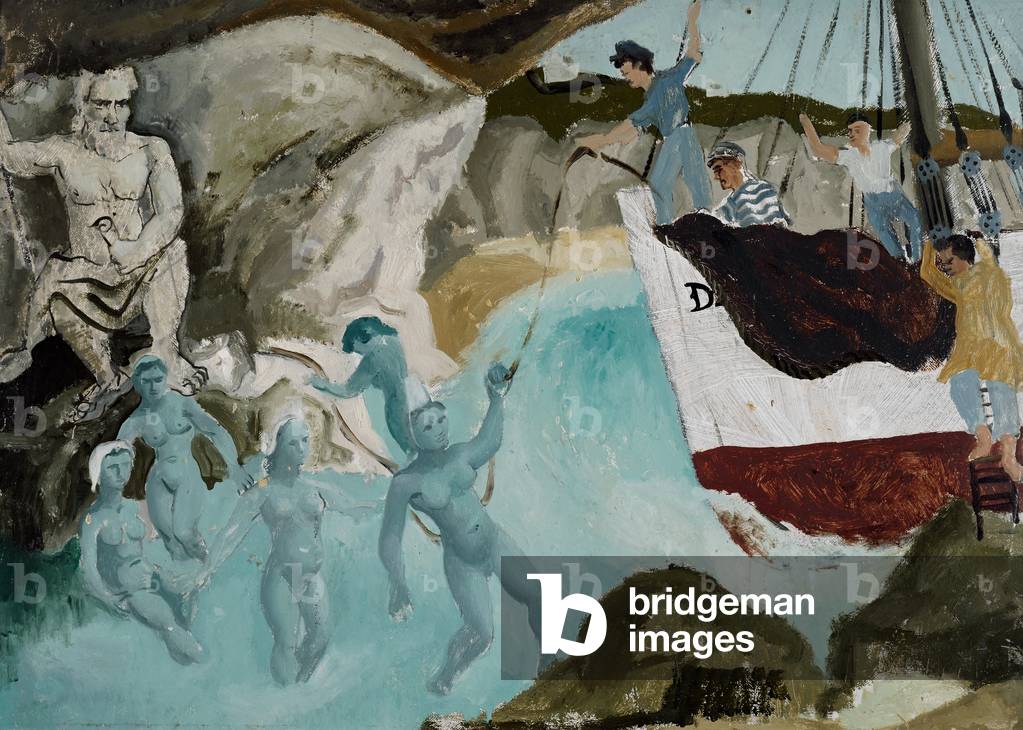 Image of Ulysses and the Sirens (or Mermaids), 1929 (painting) by Wood ...