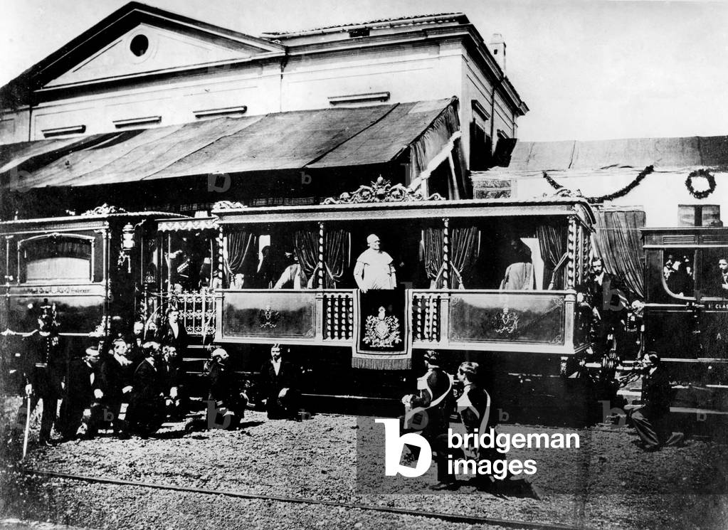 Image of Special Train for Pope Pius Ix, 1850 (b/w photo)