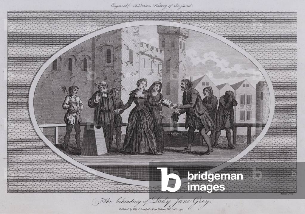Image of The beheading of Lady Jane Grey (engraving) by English School ...