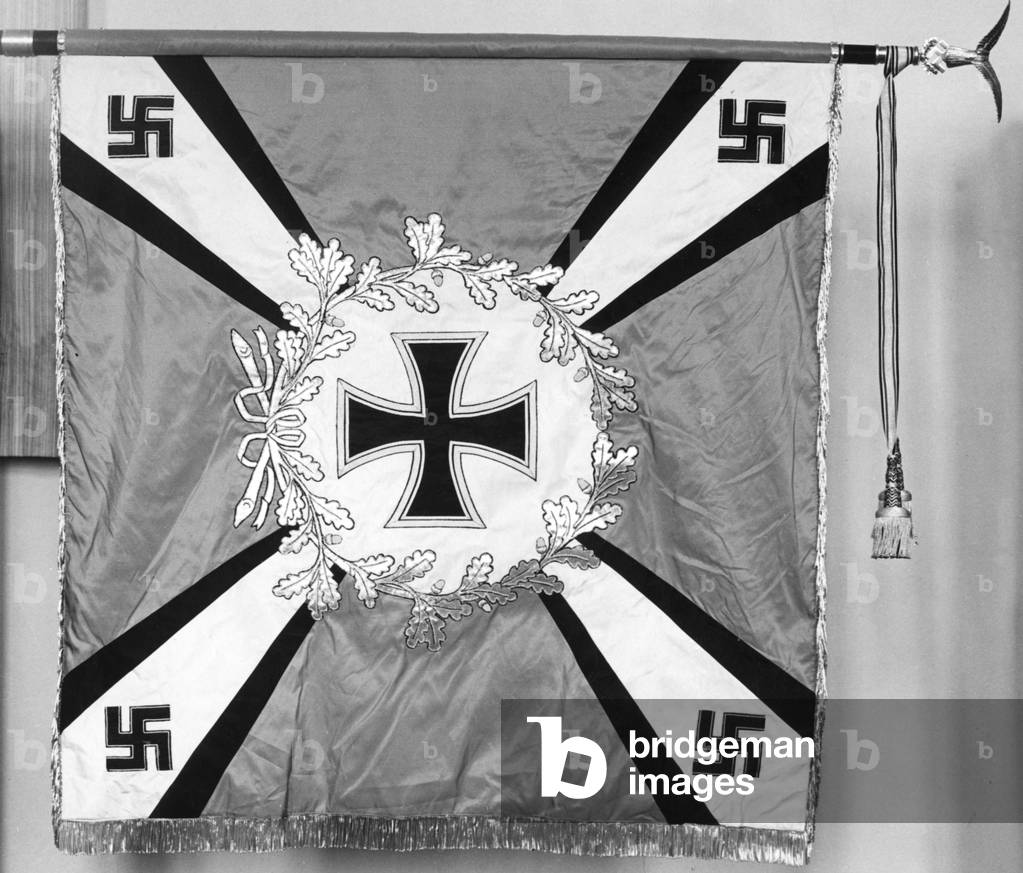Image of New troop flag for the Luftwaffe, 1936 (b/w photo)