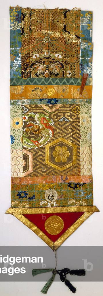 Image of Temple Banner, Upper Part, 18th century (wool, leather, gold ...