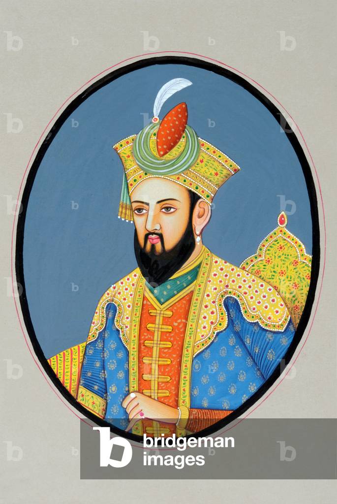 Image of Miniature Painting of Mughal Emperor Babur by Indian School