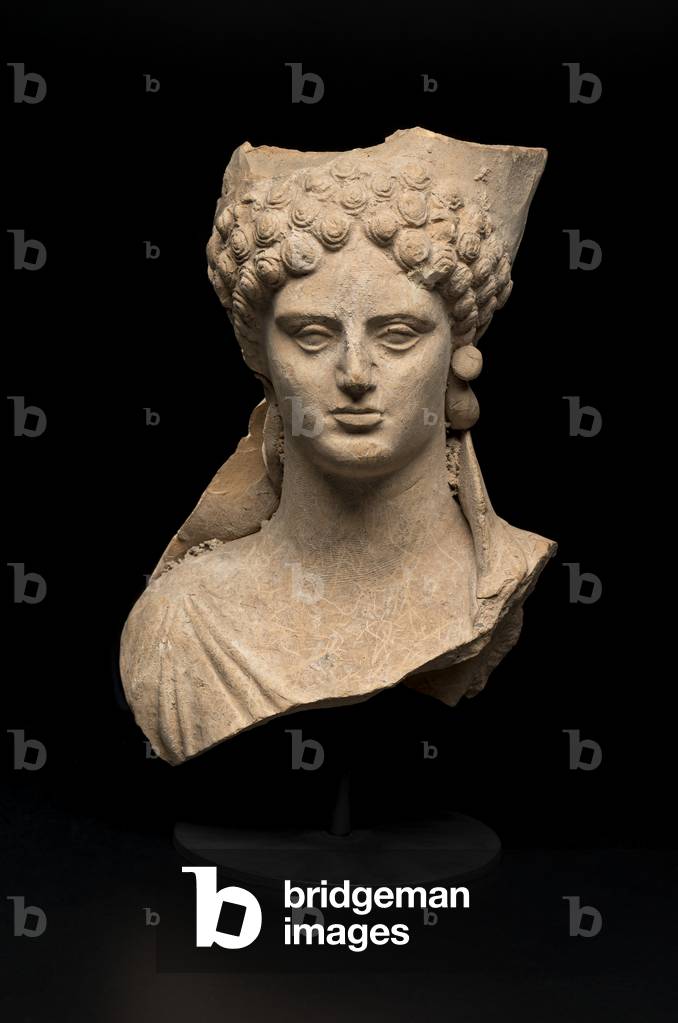 Image of Head and shoulder of a goddess (terracotta) by Etruscan, (5th ...