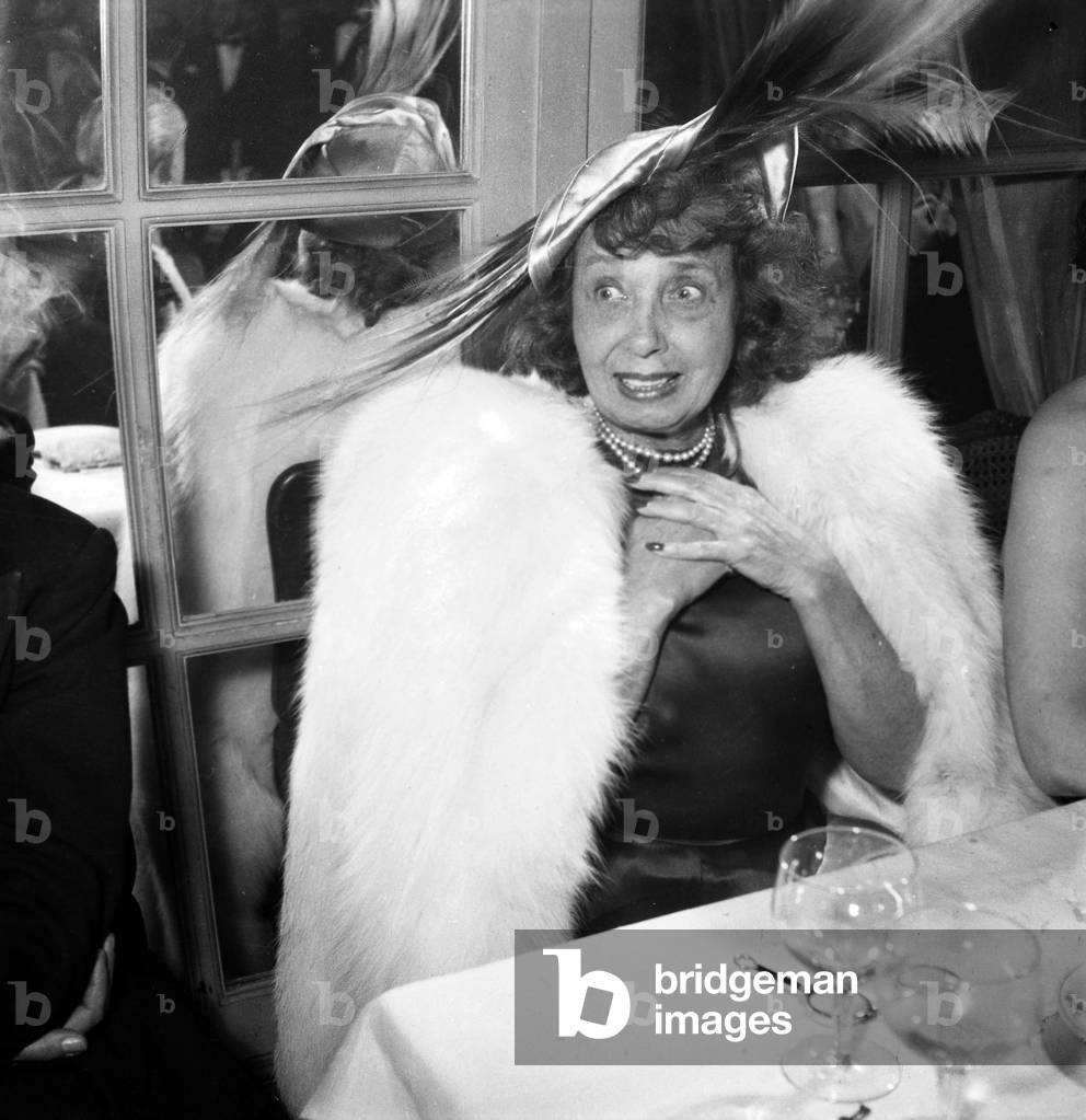 French Actress and Singer Mistinguett on January 20, 1949, Paris (b/w ...