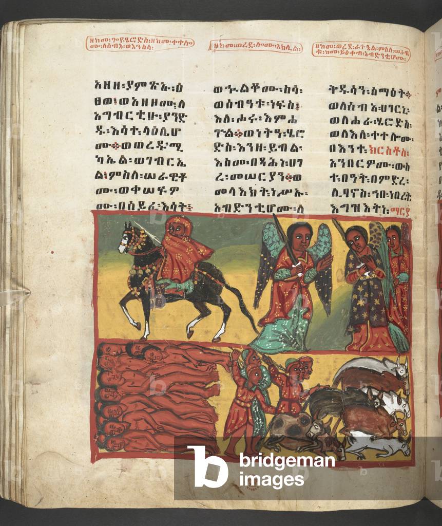 Image of Or. 607 f047v, Scene from the life of the Virgin by Ethiopian ...