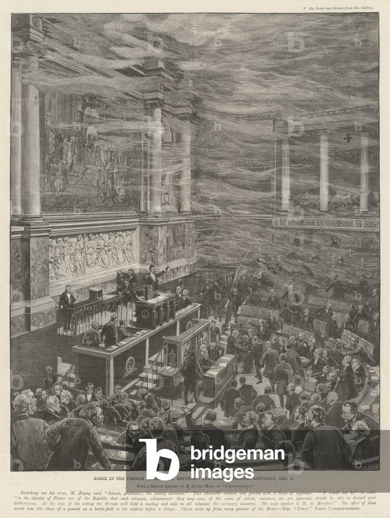 Image of Scene in the French Chamber of Deputies, the Bomb Explosion ...