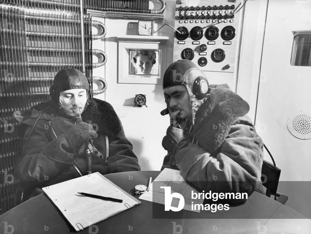 Training of pilots at the German Luftwaffe, 1940 (b/w photo) by