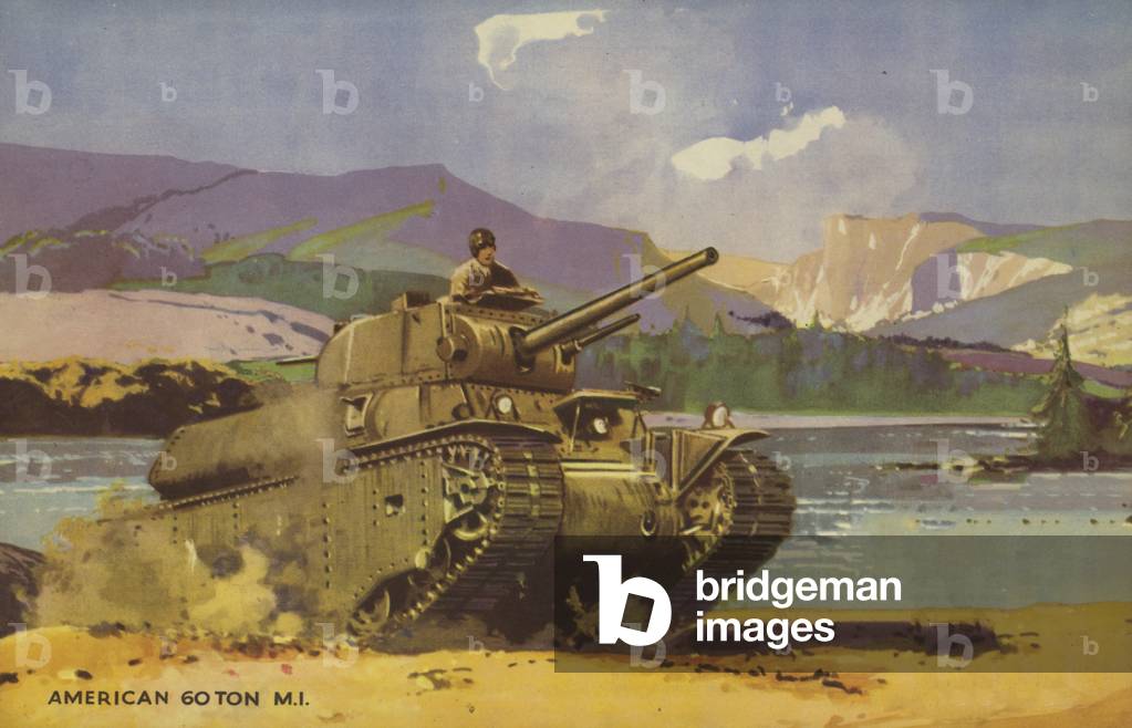 Image of 60 ton American M6 heavy tank, World War II (colour by English ...