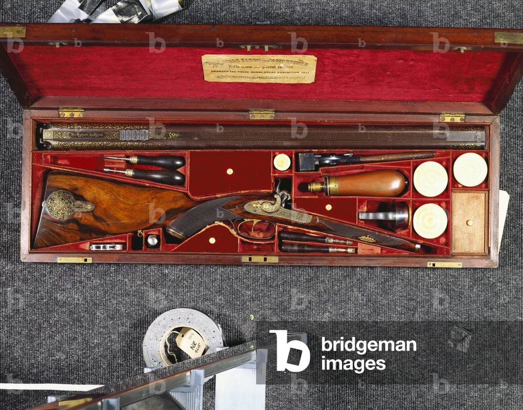 A gold decorated 16 bore D.B. percussion rifle made for the Nizam of ...