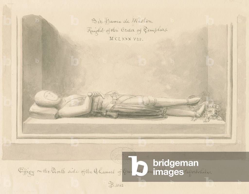 Image of Weston-under-Lizard Church - Effigy of Sir Hamo de Weston ...