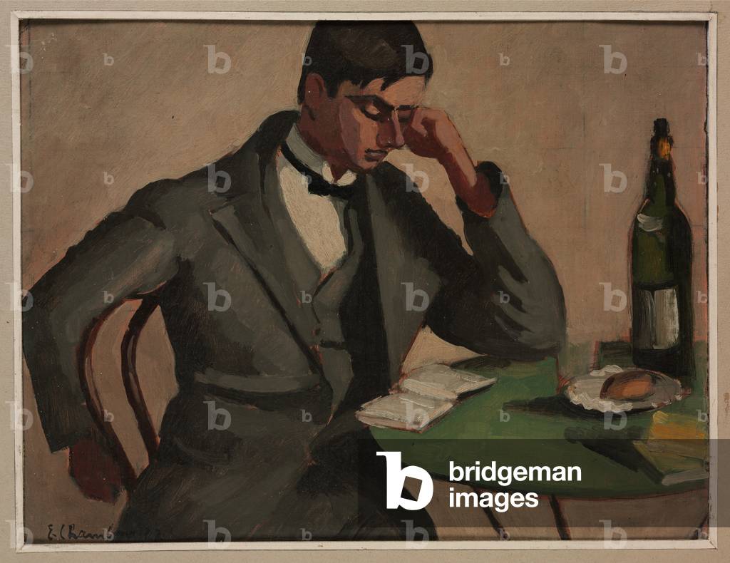 Image of The Poet Henri Ferrare, 1927 (oil on cardboard) by Chambon ...