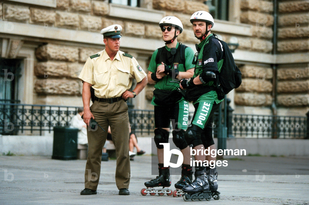 Image of Police officers on patrol with inline skates, 1998 (photo) by ...