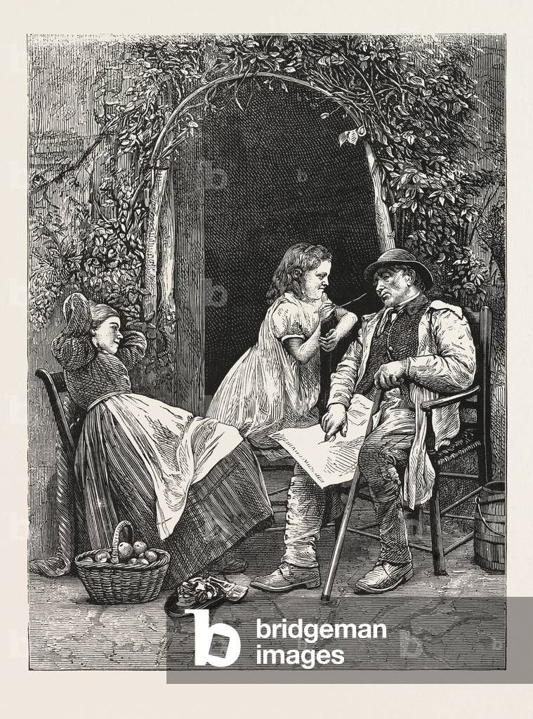 Image of The Plague of the Village, Man, Woman, Child, Outdoors, Engraving