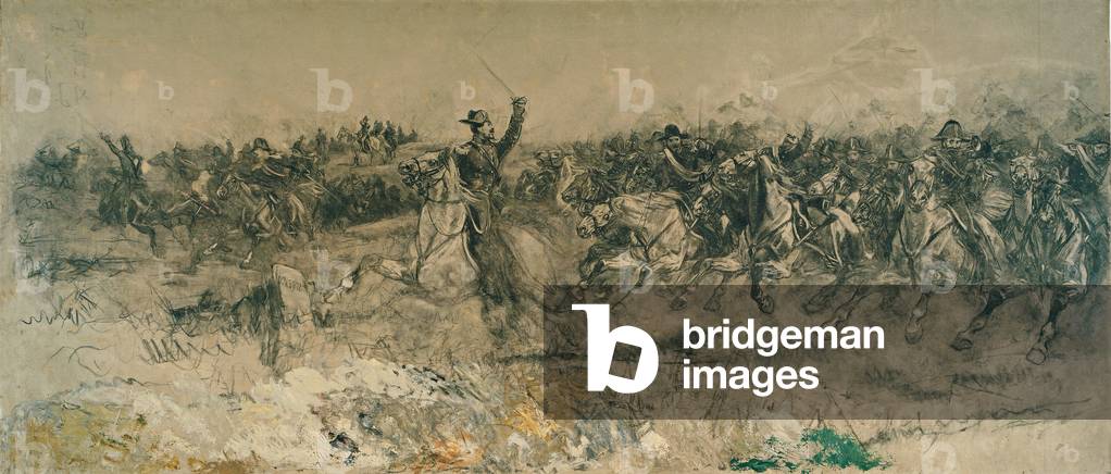 Image of Carabinieri Charge at the Battle of Pastrengo, 1880-1882 ...