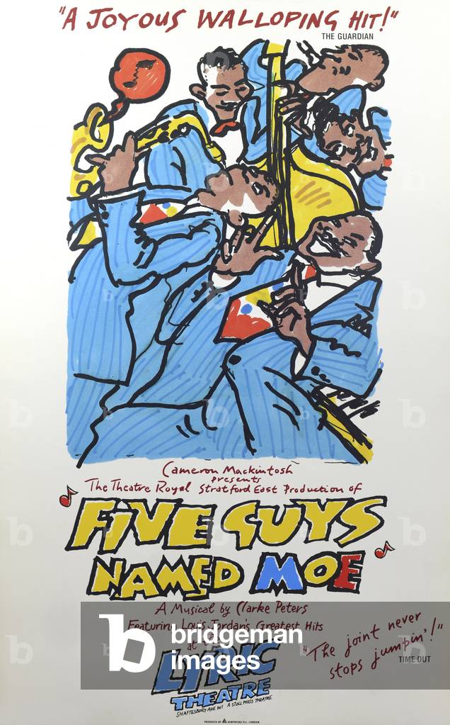Image of Five Guys Named Moe - theatre poster for musical production