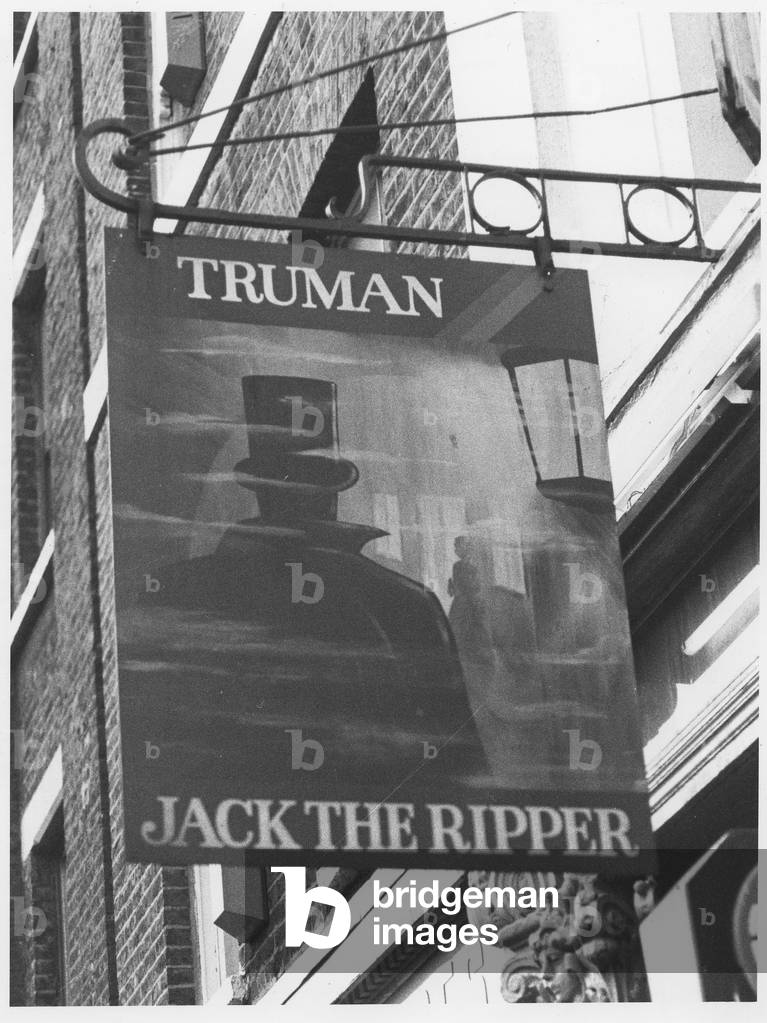 Image of Sign of the 'Jack the Ripper' pub, Commercial Street, London ...