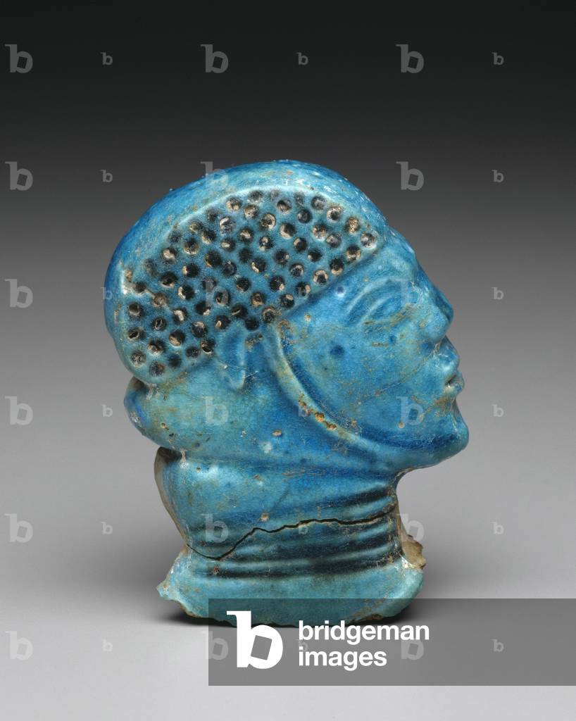 Image of Head of a Nubian, Classic Kerma, 1700-1550 BC (faience) by Nubian
