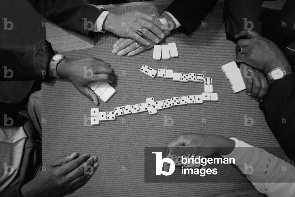 Image of Playing dominoes at the Sheffield United Dominoes Club. 1993 ...