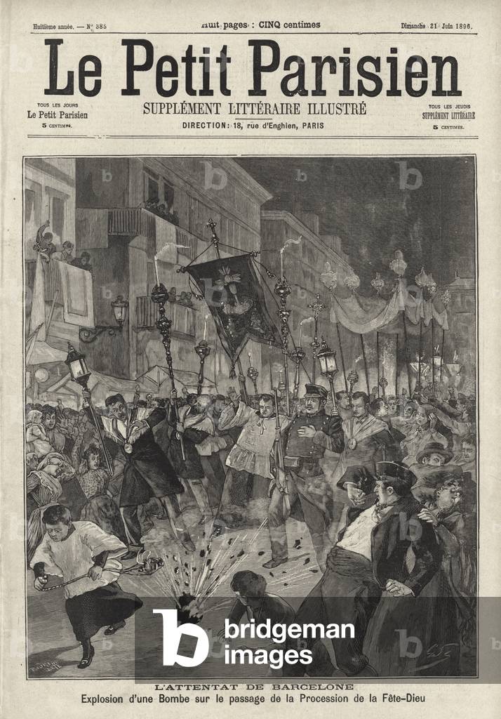 Image of Anarchist bomb attack on the Corpus Christi procession leaving ...