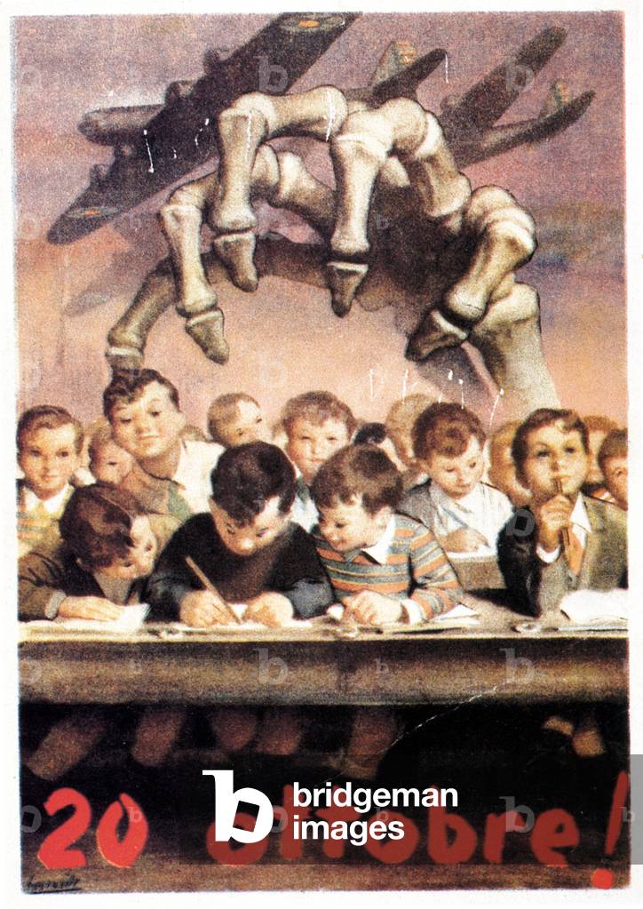 Image of Propaganda postcard commemorates the death of an entire class of