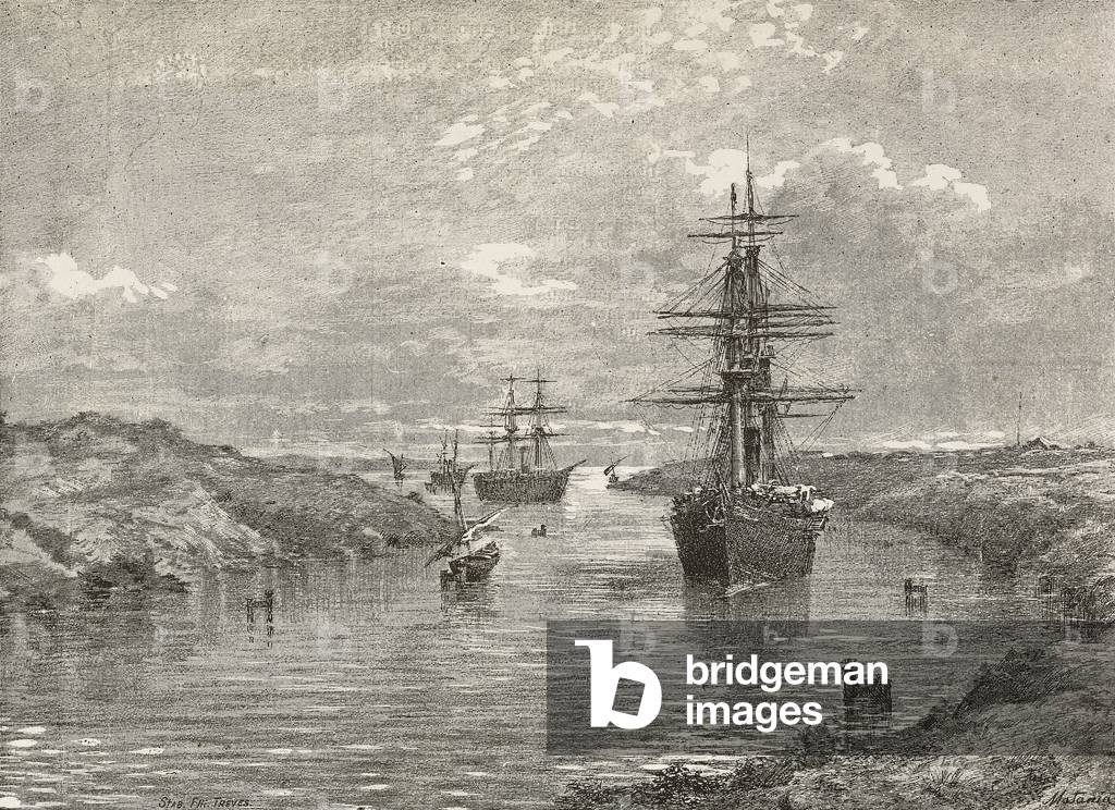 Ships Gottardo and Amerigo Vespucci cross Suez Canal, Egypt, first ...