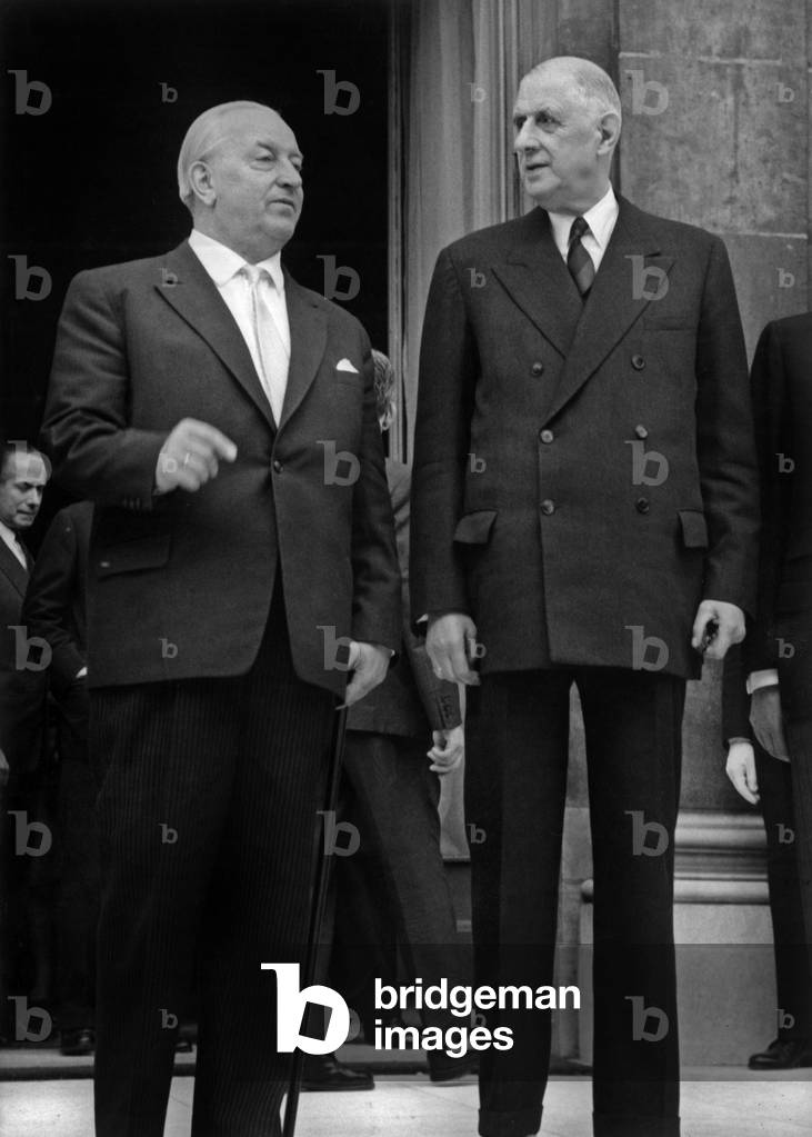 Image of Charles De Gaulle, French President, With Chancellor Alfons ...