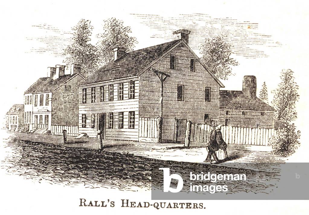 Image of Engraving of Colonel Rall's Headquarters in Trenton, N.J.