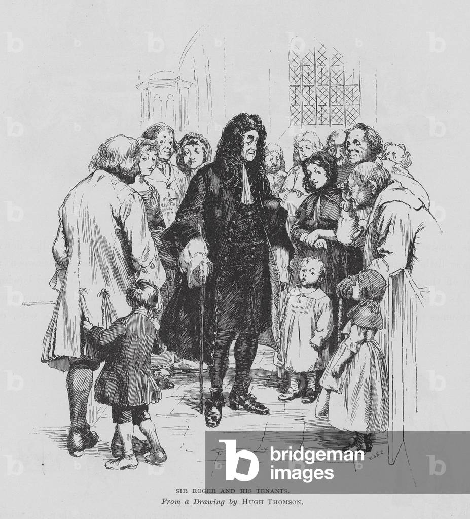 Image of Sir Roger and his Tenants (engraving) by Thomson, Hugh (1860-1920)