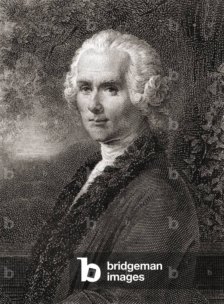 Image of Jean-Jacques Rousseau (1712-78): Swiss philosopher (etching)