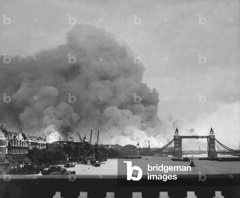 Image of The first mass German air raid on London, during World