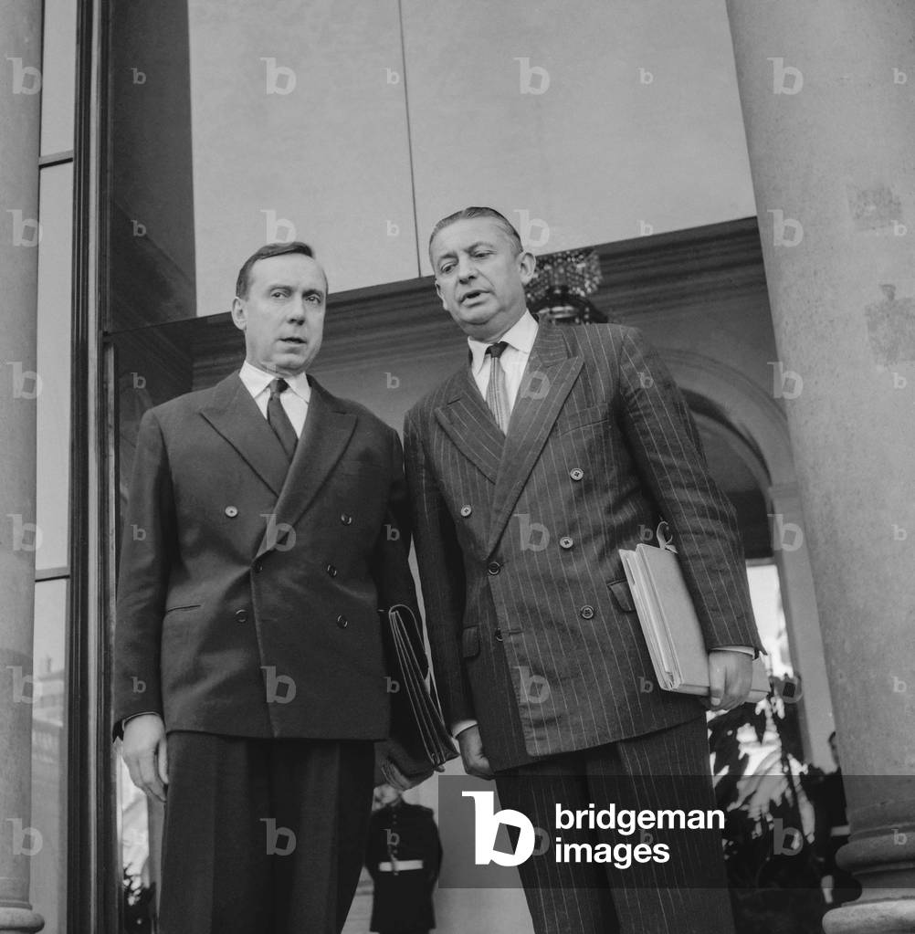 Image of Michel Debre, French prime minister, and Henri Rochereau ...