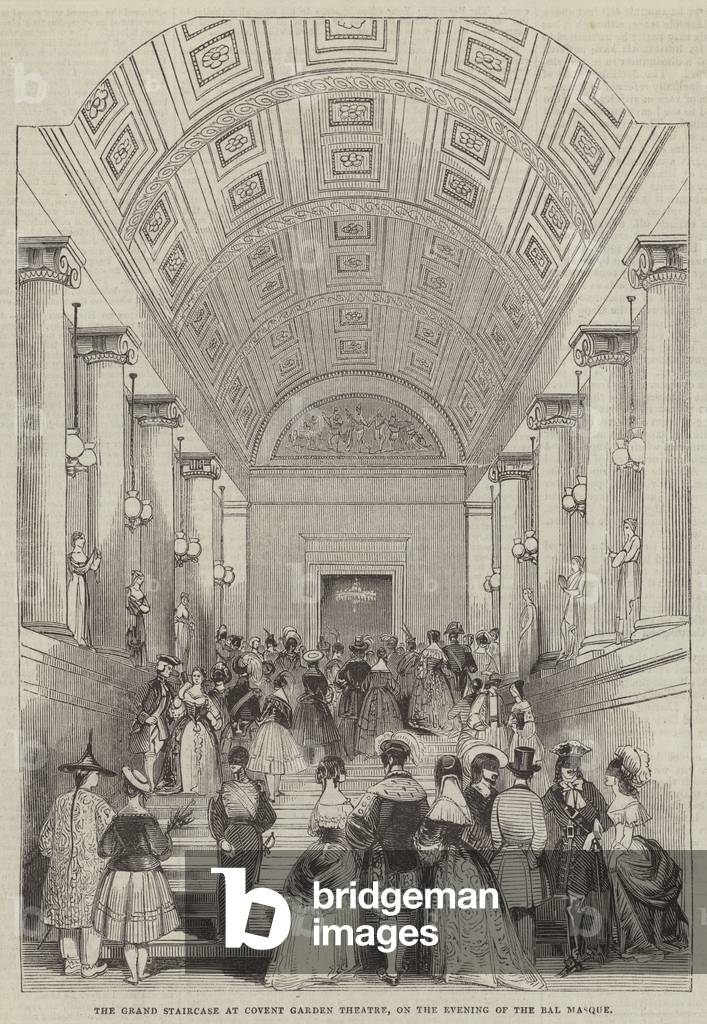 Image of The Grand Staircase at Covent Garden Theatre, on the Evening ...
