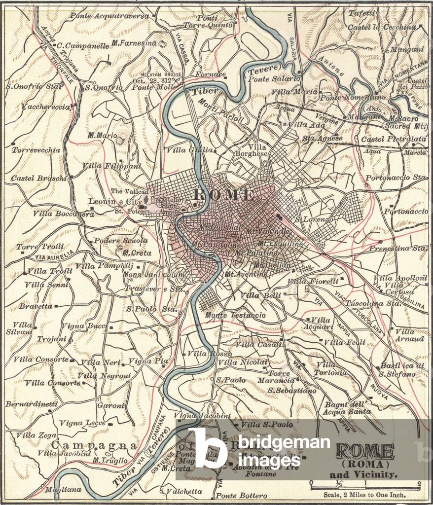 Image of Map of Rome, c.1900 (engraving)
