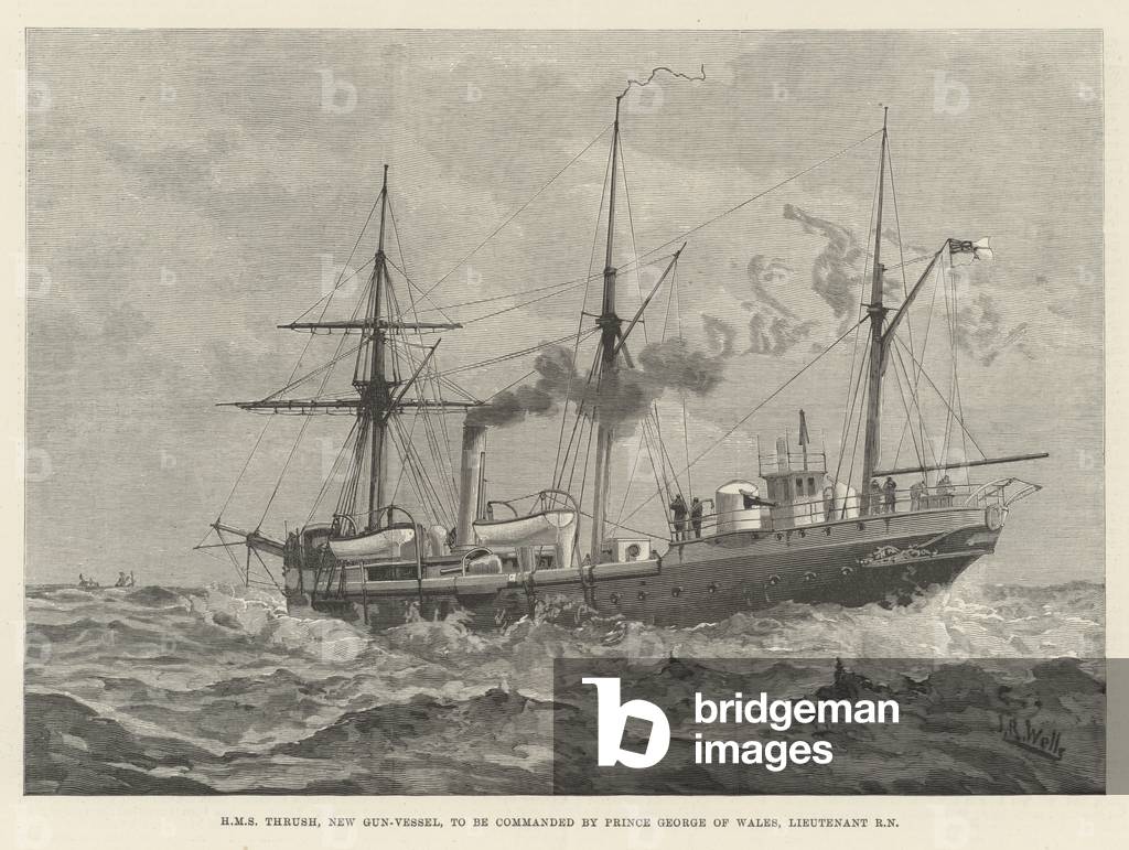 HMS Thrush, New Gun-Vessel, to be commanded by Prince George of Wales ...