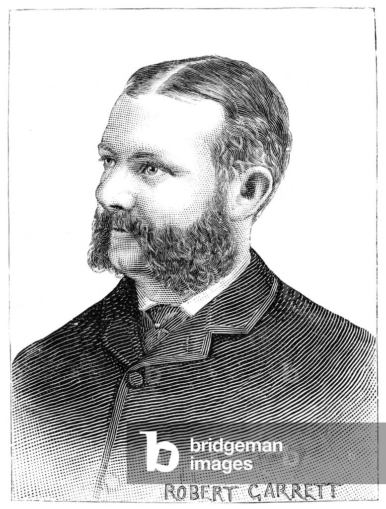 Image of ROBERT GARRETT (1847-1896) American businessman. Wood engraving, American, 1885.