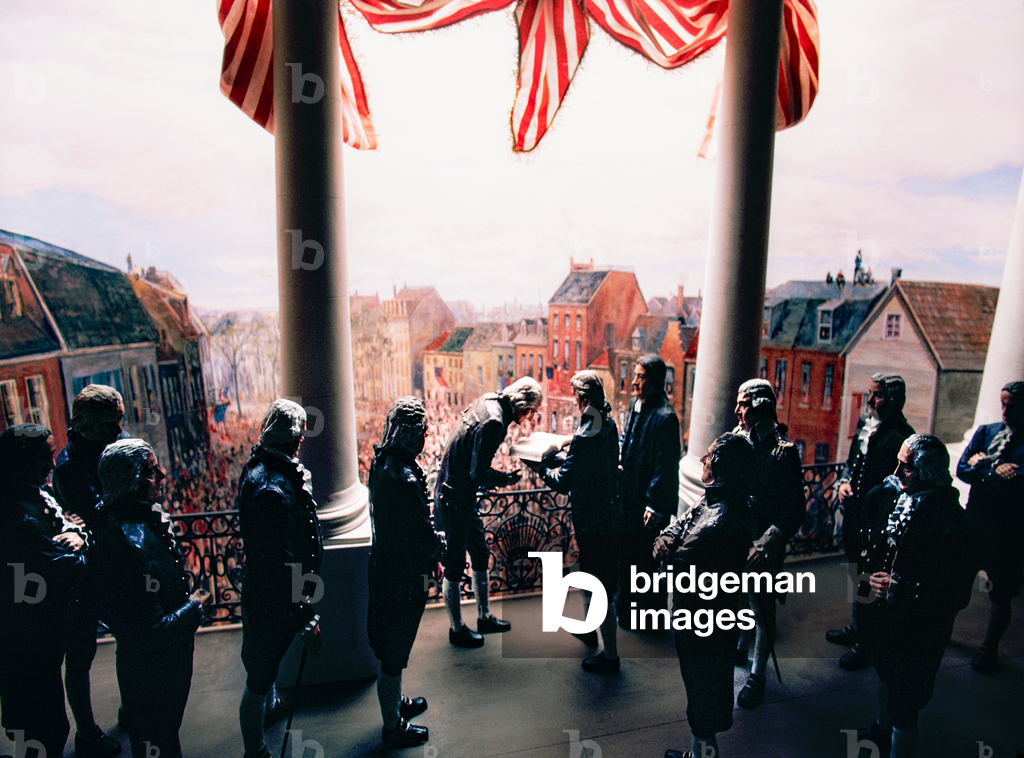 Image of Diorama recreation of George Washington's inauguration as ...