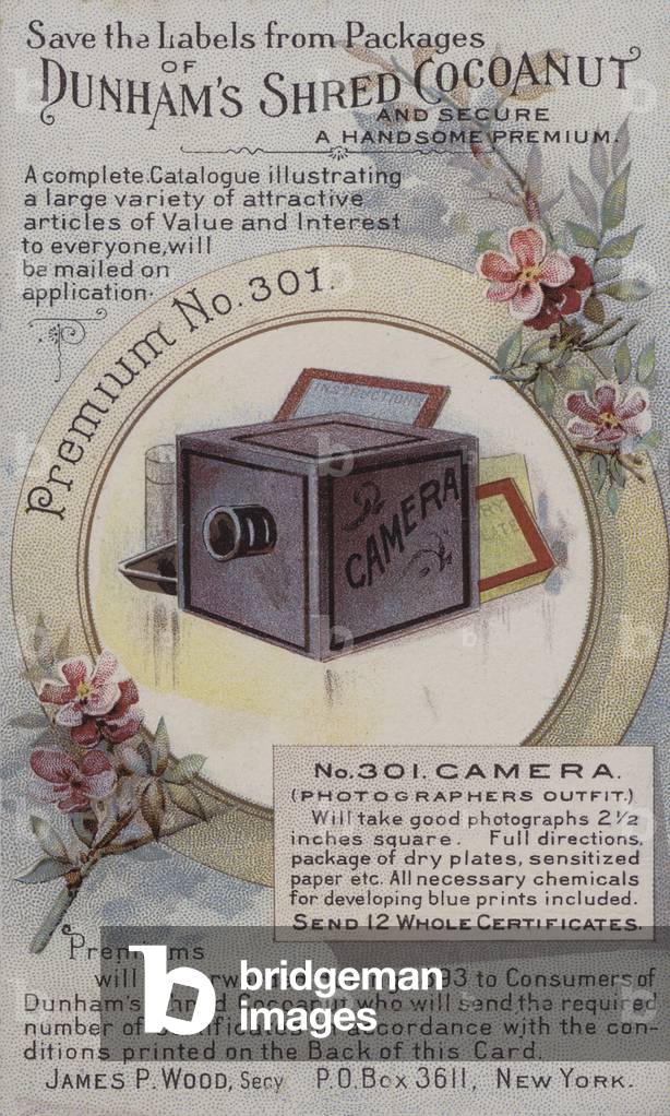 Image of Camera, American trade card advertising Dunham's shredded ...