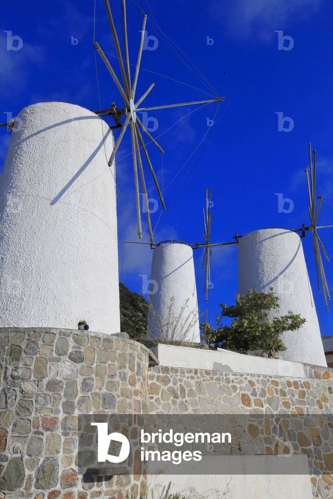 Image of Traditional stone windmills in the Lassithi plateau, The ...