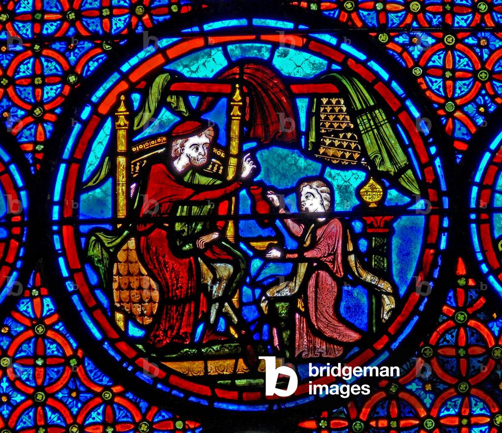 Image of Window w23 depicting the Parable of Dives and Lazarus (stained ...