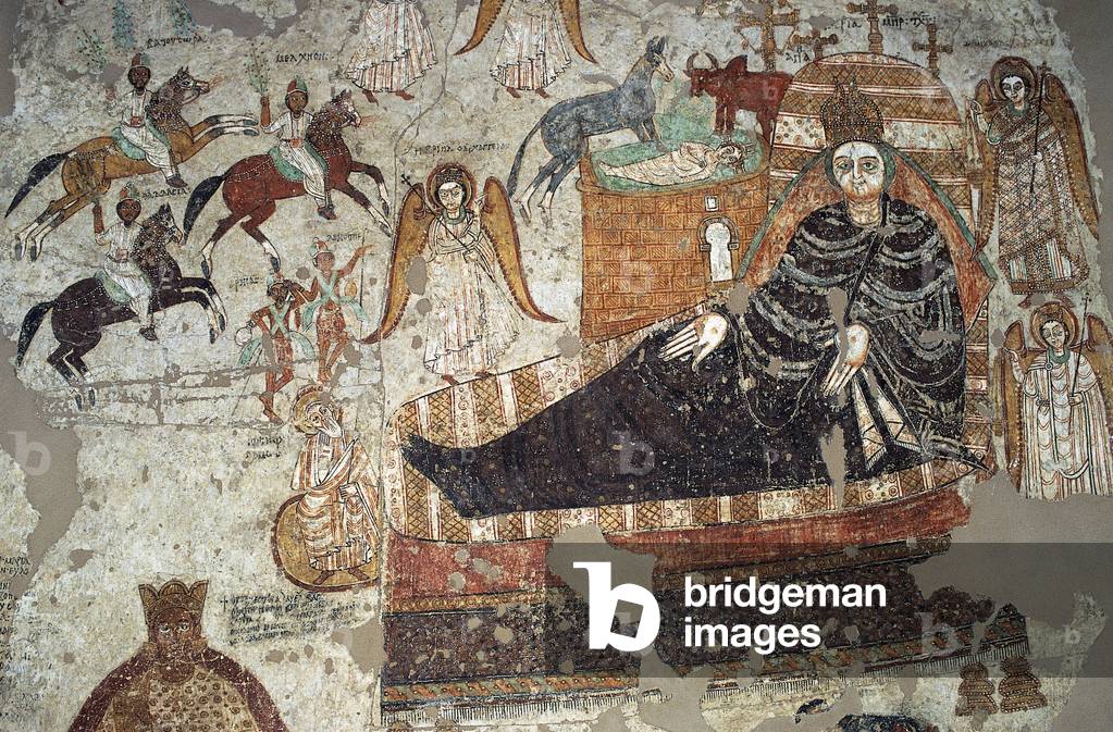Image of Nativity (10th-11th century), fresco from Coptic monastery at ...