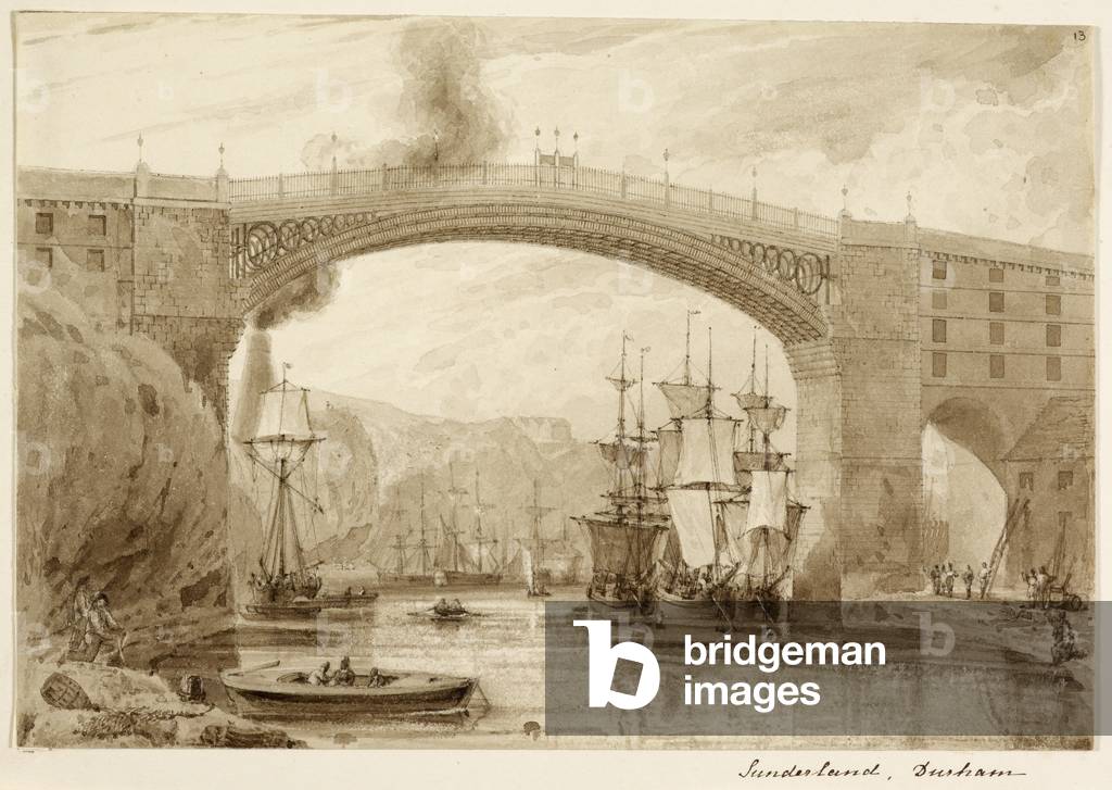 Image of An architectural drawing of the large railway bridge over the