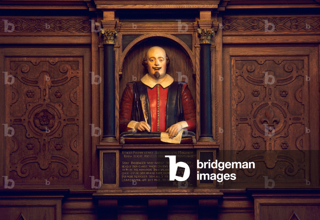 Image of Carved statue of the Bard William Shakespeare in the Folger by ...