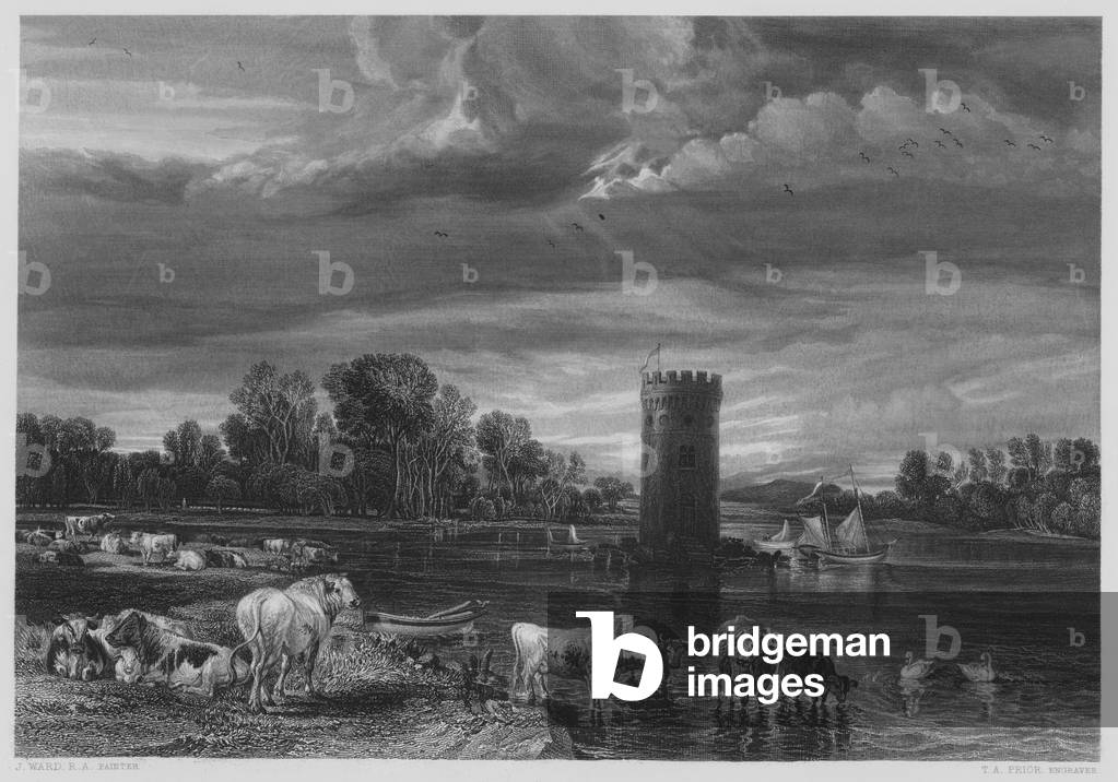 Image of De Tabley Park, from the picture in the Vernon Gallery by Ward ...