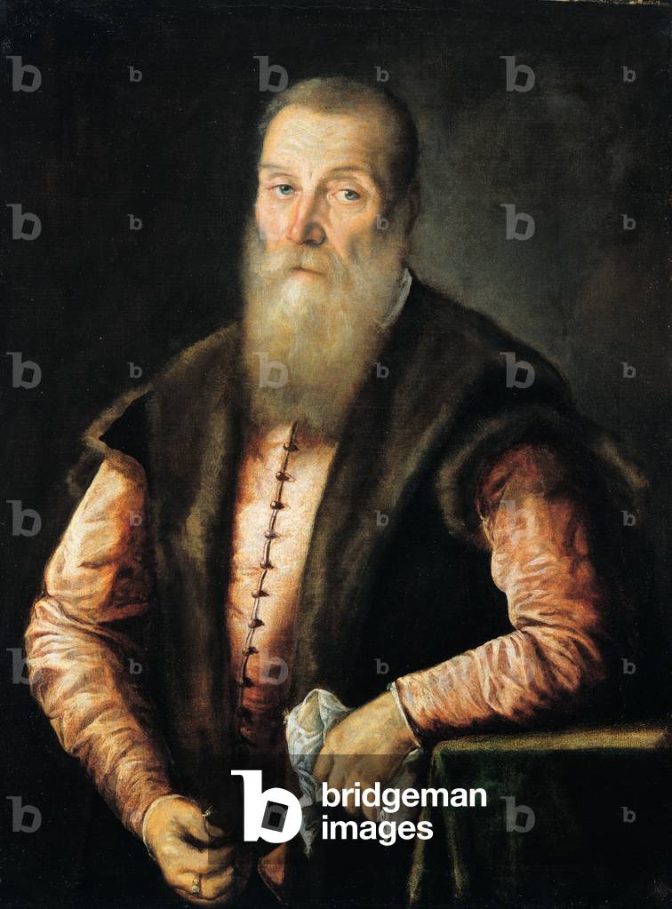 Image of Portrait of a bearded man, 1560 (oil on canvas) by Titian (Tiziano Vecellio) (c.1488-1576)