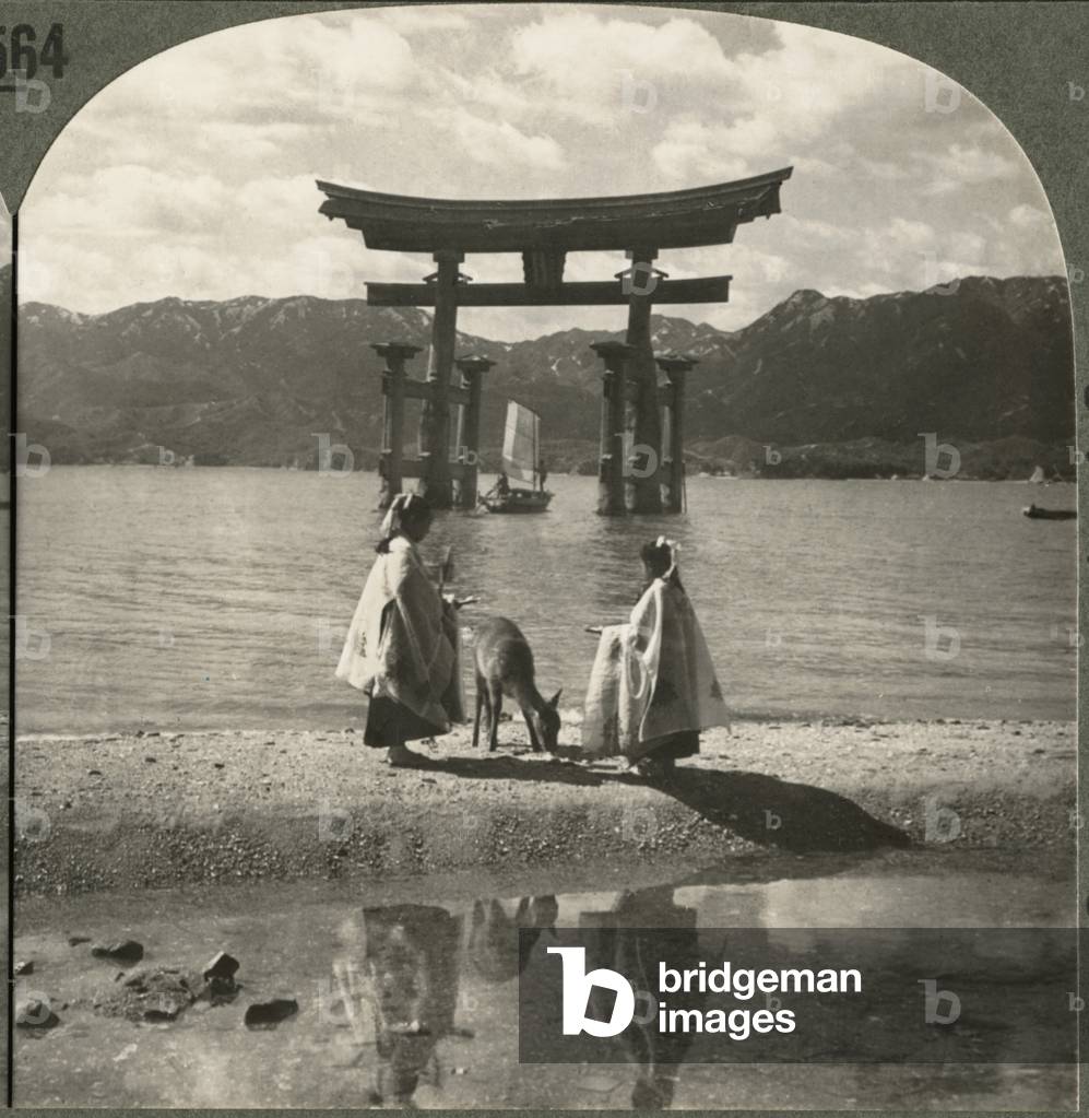 Image of The Lovely Sea-Girt Torii of Miyajima, Japan (Gateway to the